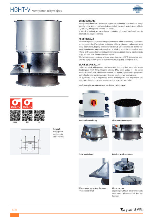 Wentylator oddymiający HGHT-V - Venture Industries